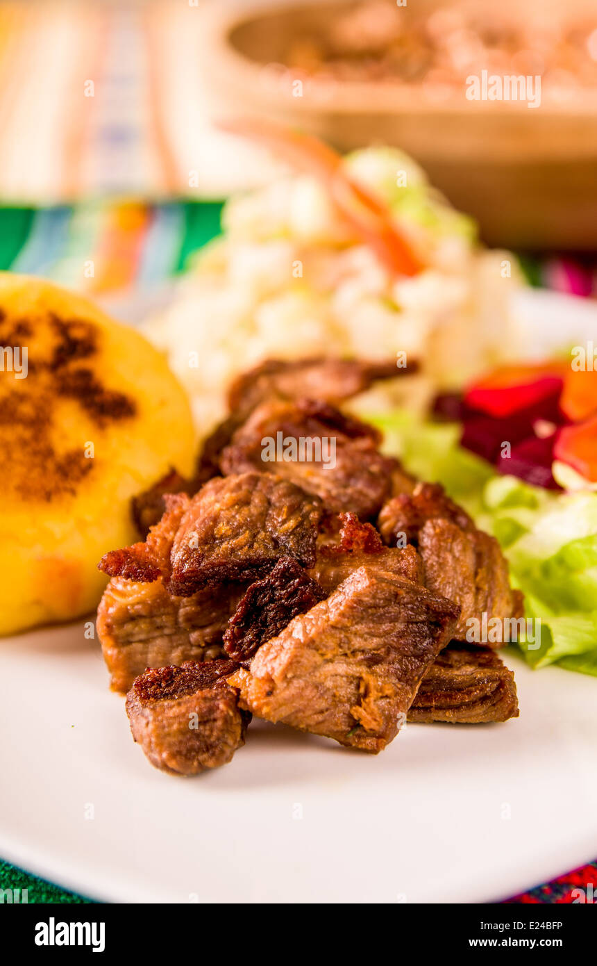 fritada, fried pork, traditional ecuatorian dish Stock Photo - Alamy