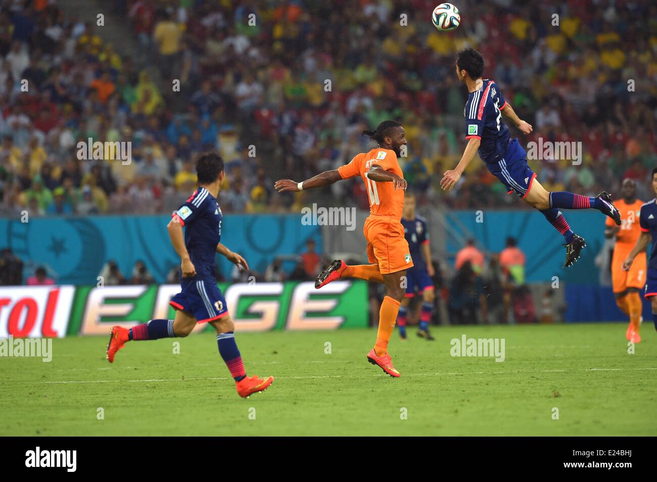 Recife, Brazil. 14th June, 2014. Didier Drogba (CIV), Maya Yoshida (JPN ...