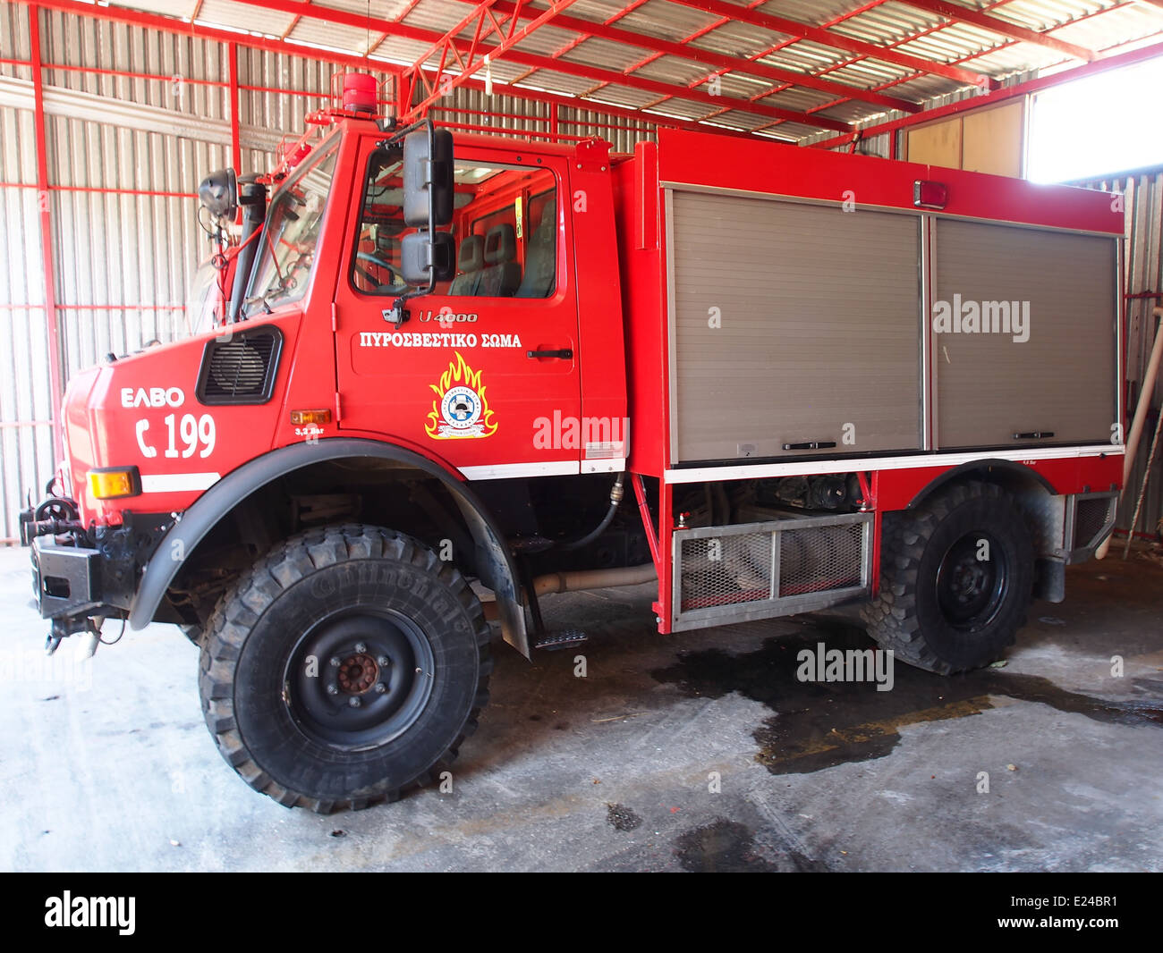 The Unimog U4000 fire engine, stationed at the Fire Sub-Station of ...