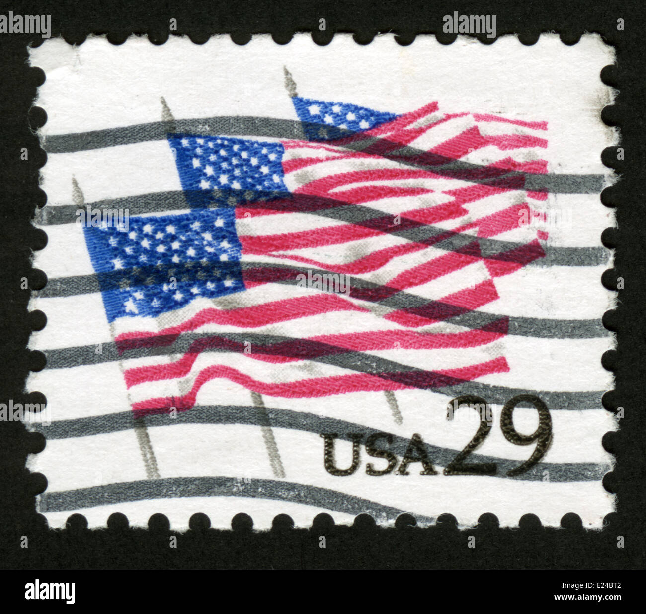 US postage stamp, US flag Stock Photo - Alamy