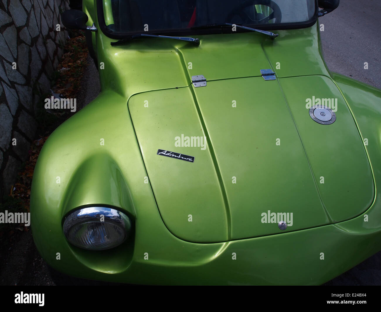 This photo shows a VW kit car Adventure in Lefkada, Greece. The car is ...