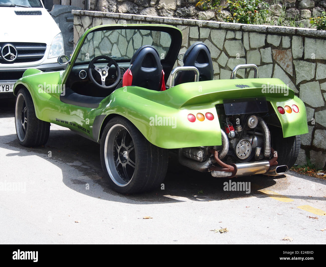 This VW kit car, customized in the Adventure style, is shown in Lefkada ...