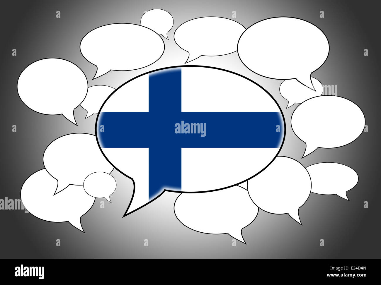 Communication concept - Speech cloud, the voice of Finland Stock Photo ...
