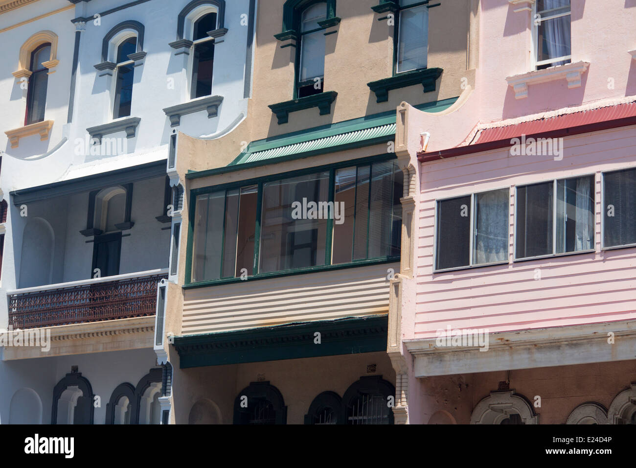 Watt Street Historic terrace of painted colourful 19th century houses ...