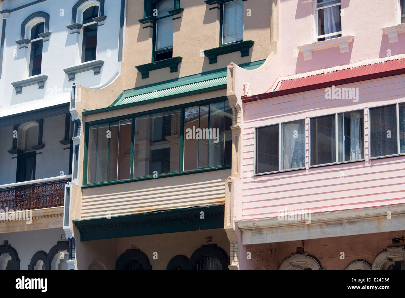 Watt Street Historic terrace of painted colourful 19th century houses ...