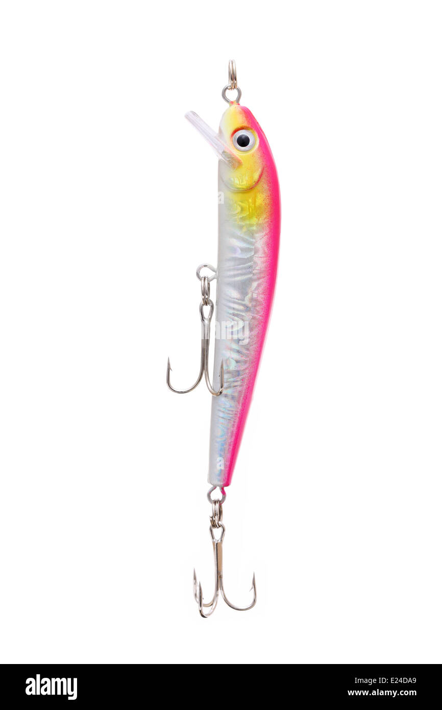 plastic fishing lure isolated on white background Stock Photo - Alamy