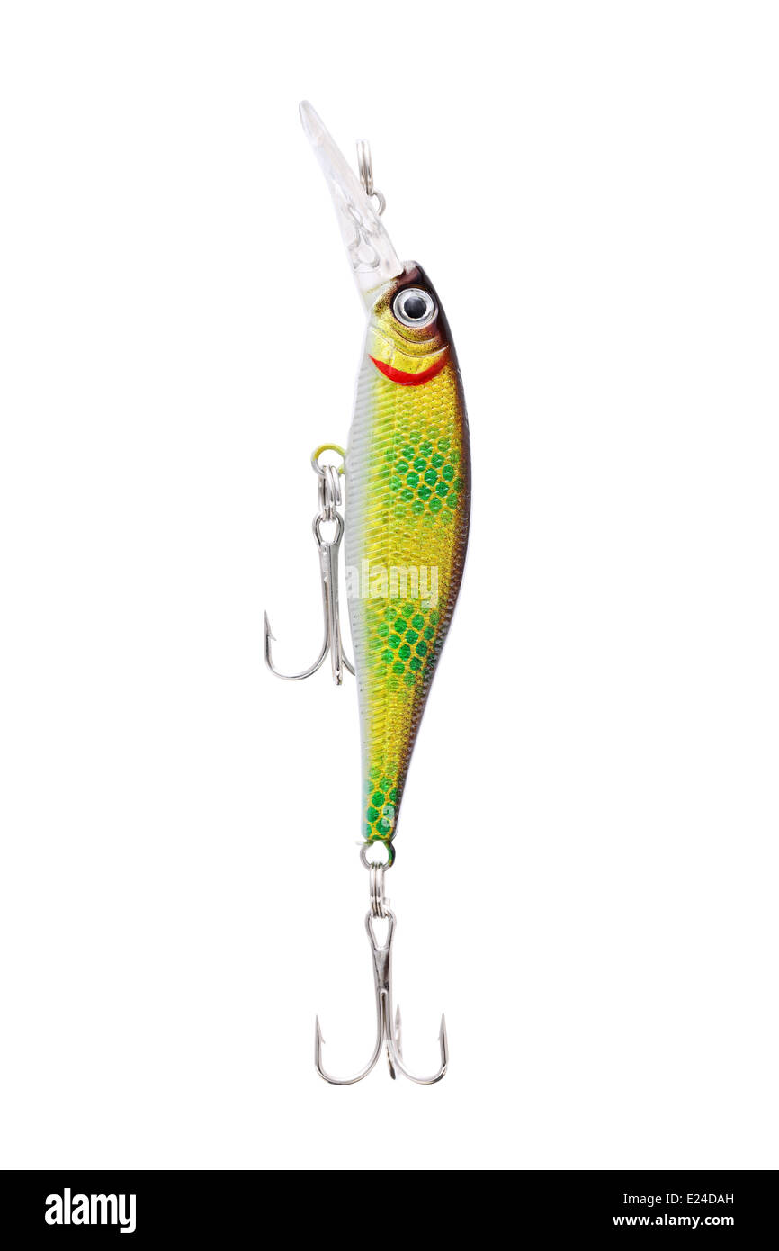 plastic fishing lure isolated on white background Stock Photo - Alamy