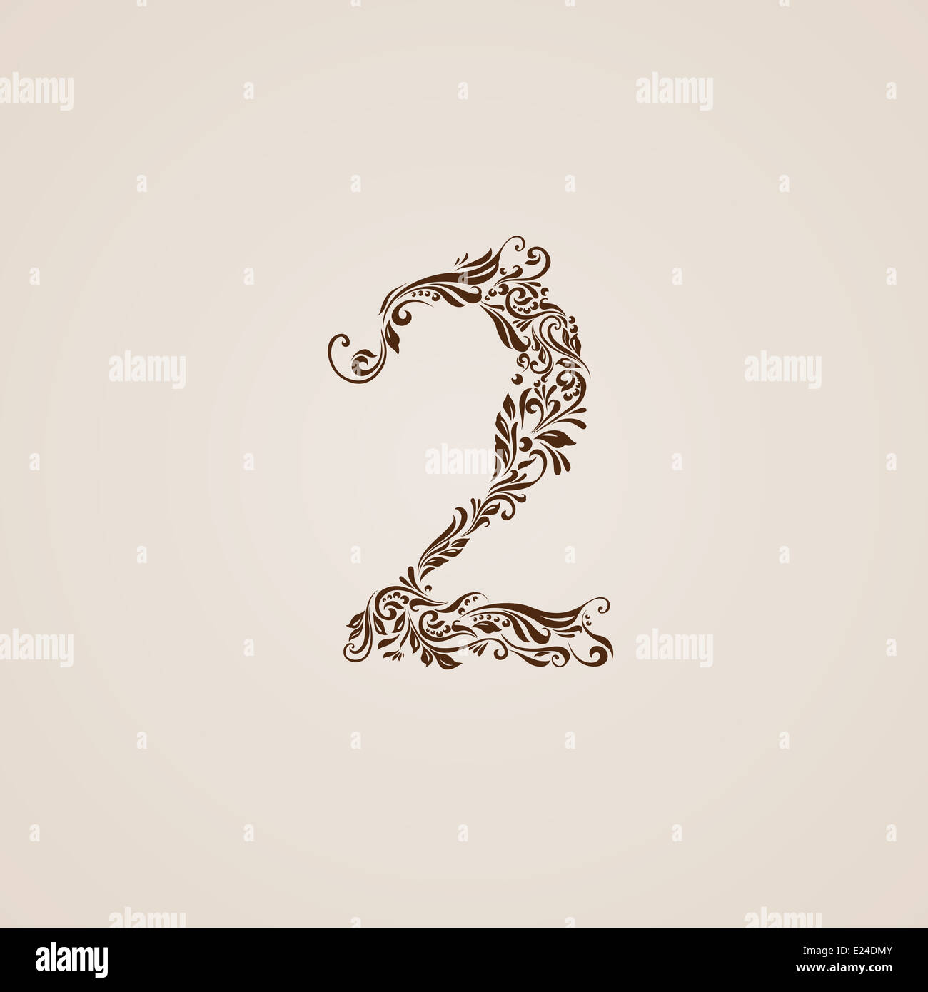 Richly decorated two digit on beige background Stock Photo - Alamy
