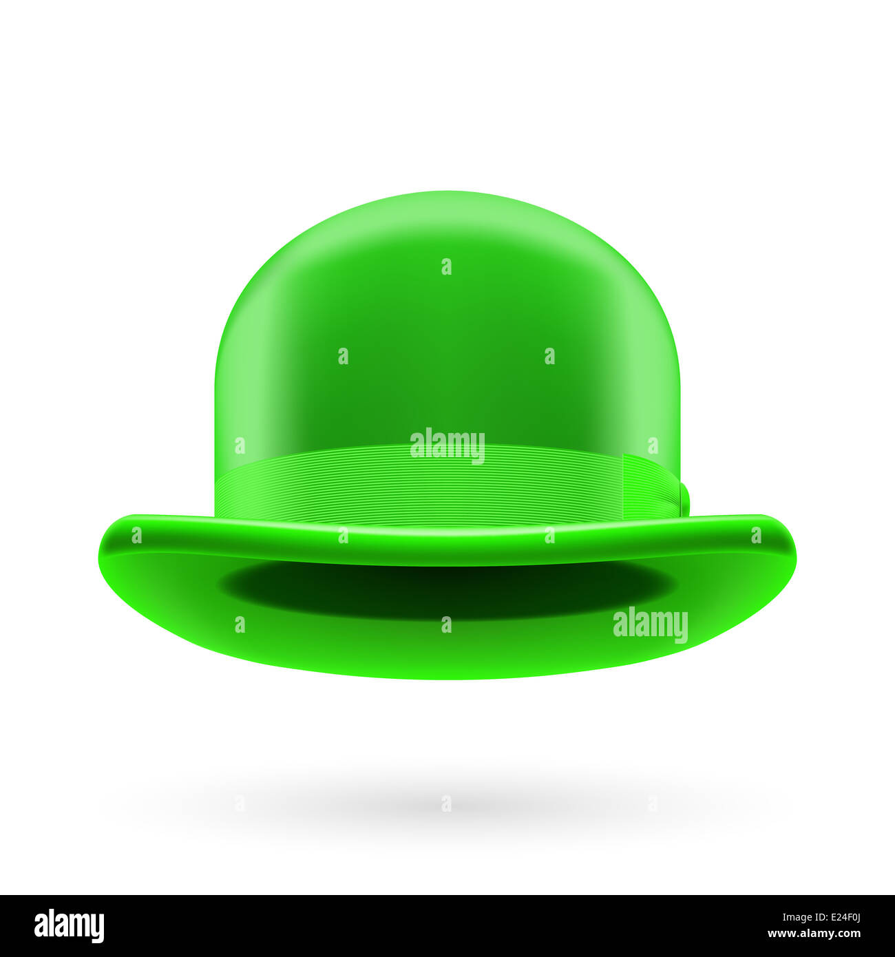 Green round traditional hat with hatband on white background Stock ...