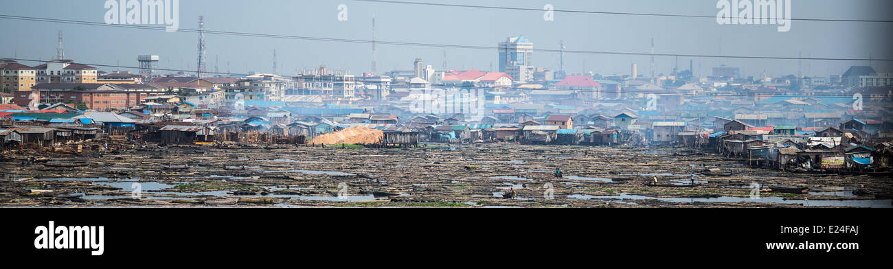 Lagos, Nigeria. 11th June, 2014. View of houses in the slum ...