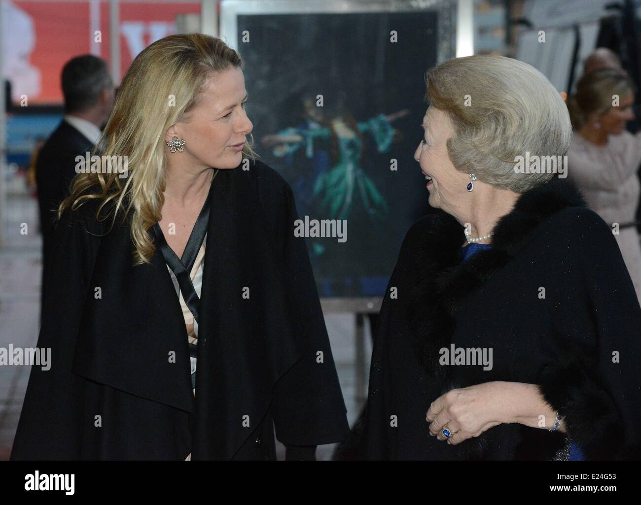 Queen Beatrix and princess Mabel at the celebration of the 75th ...