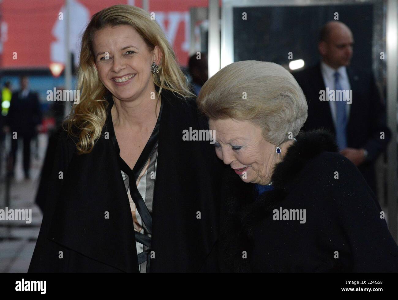 Queen Beatrix and princess Mabel at the celebration of the 75th ...