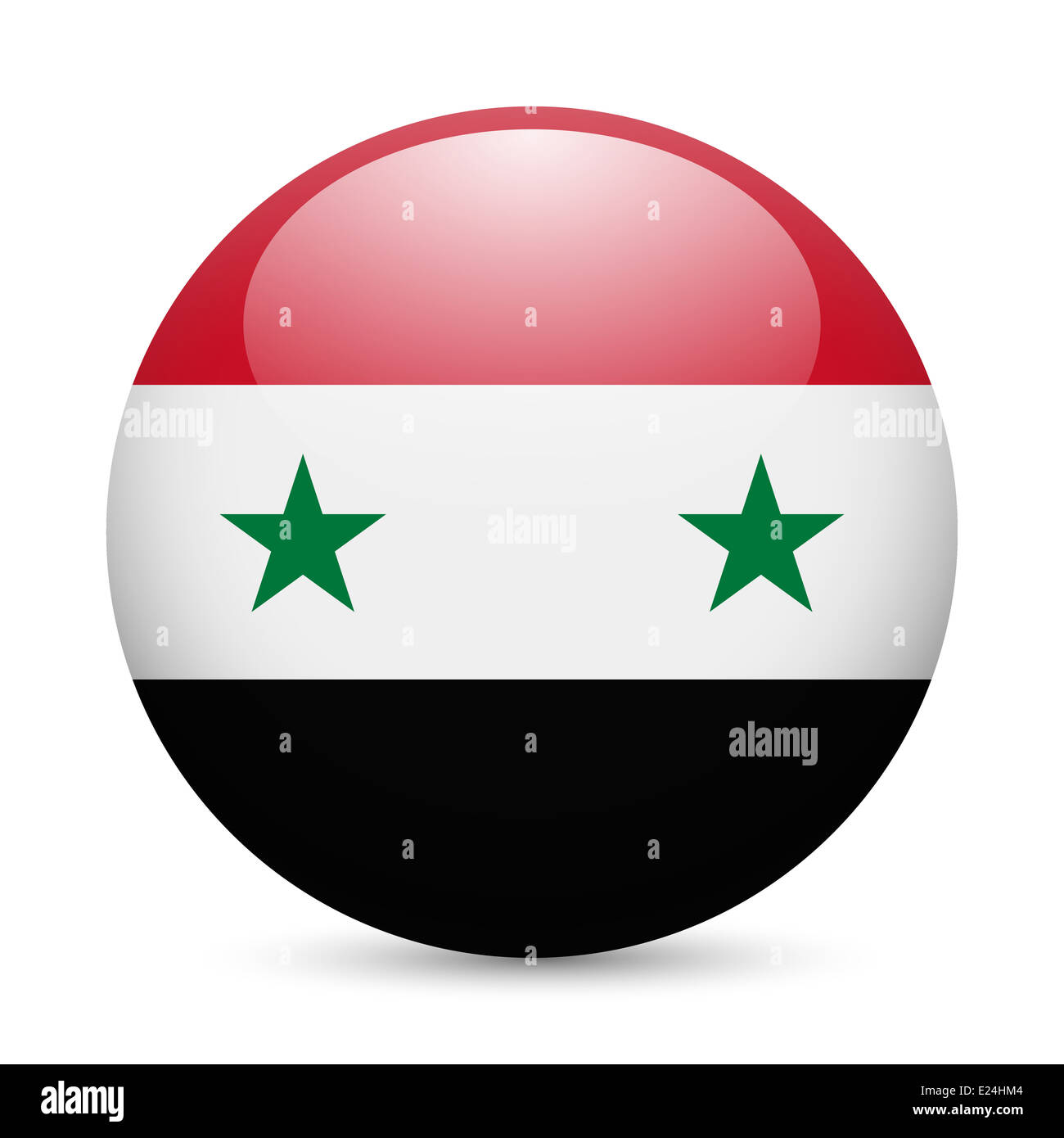 Flag of Syria as round glossy icon. Button with Syrian flag Stock Photo ...
