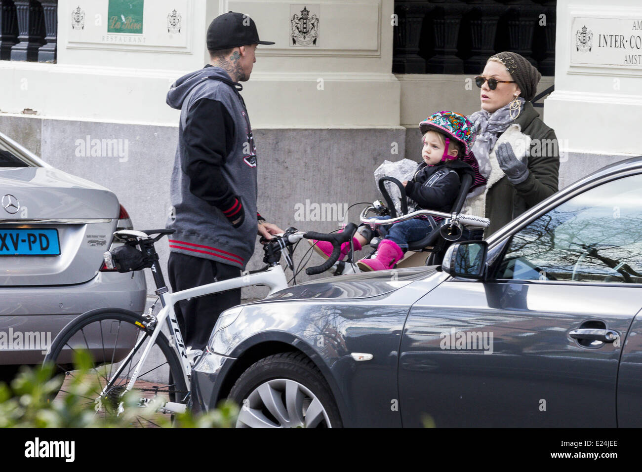 Singer Pink aka Alicia Moore with husband Carey Hart and their daughter ...