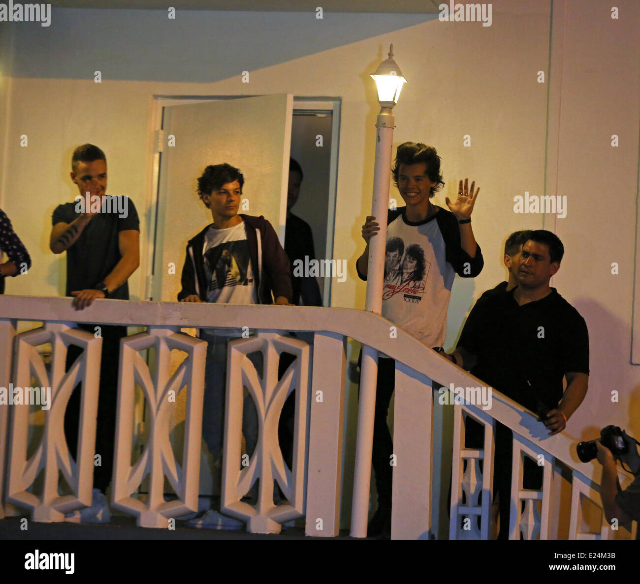 One Direction wave to fans on a balcony in Miami Miami Beach, Where ...