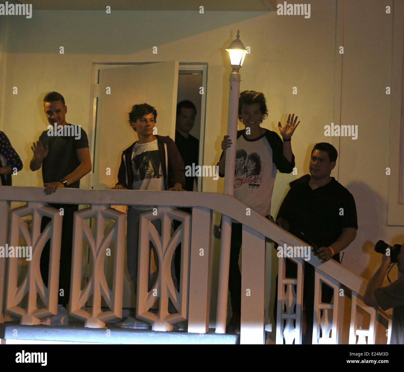 One Direction wave to fans on a balcony in Miami Miami Beach, Where ...