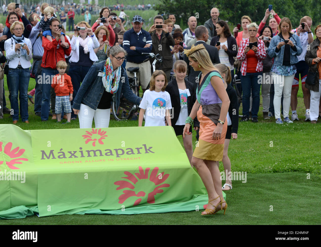 Queen Maxima of The Netherlands at the opening of Maximapark at ...