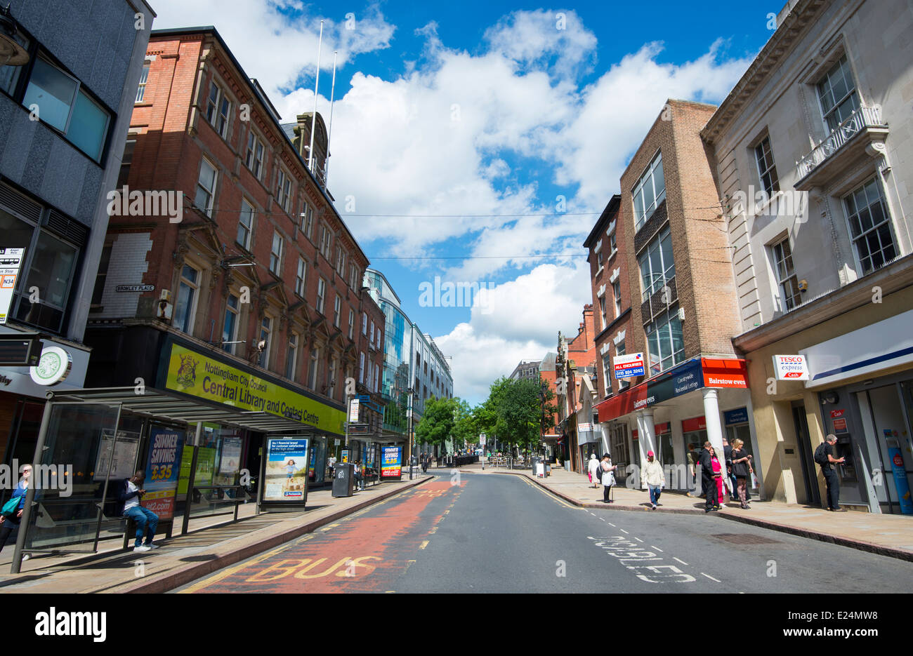Angel Row Nottingham City Centre, Nottinghamshire England UK Stock ...