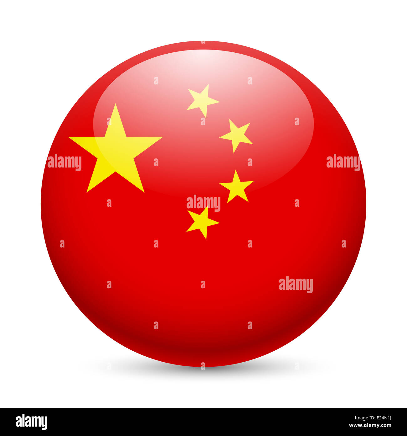 Flag of China as round glossy icon. Button with Chinese flag Stock ...