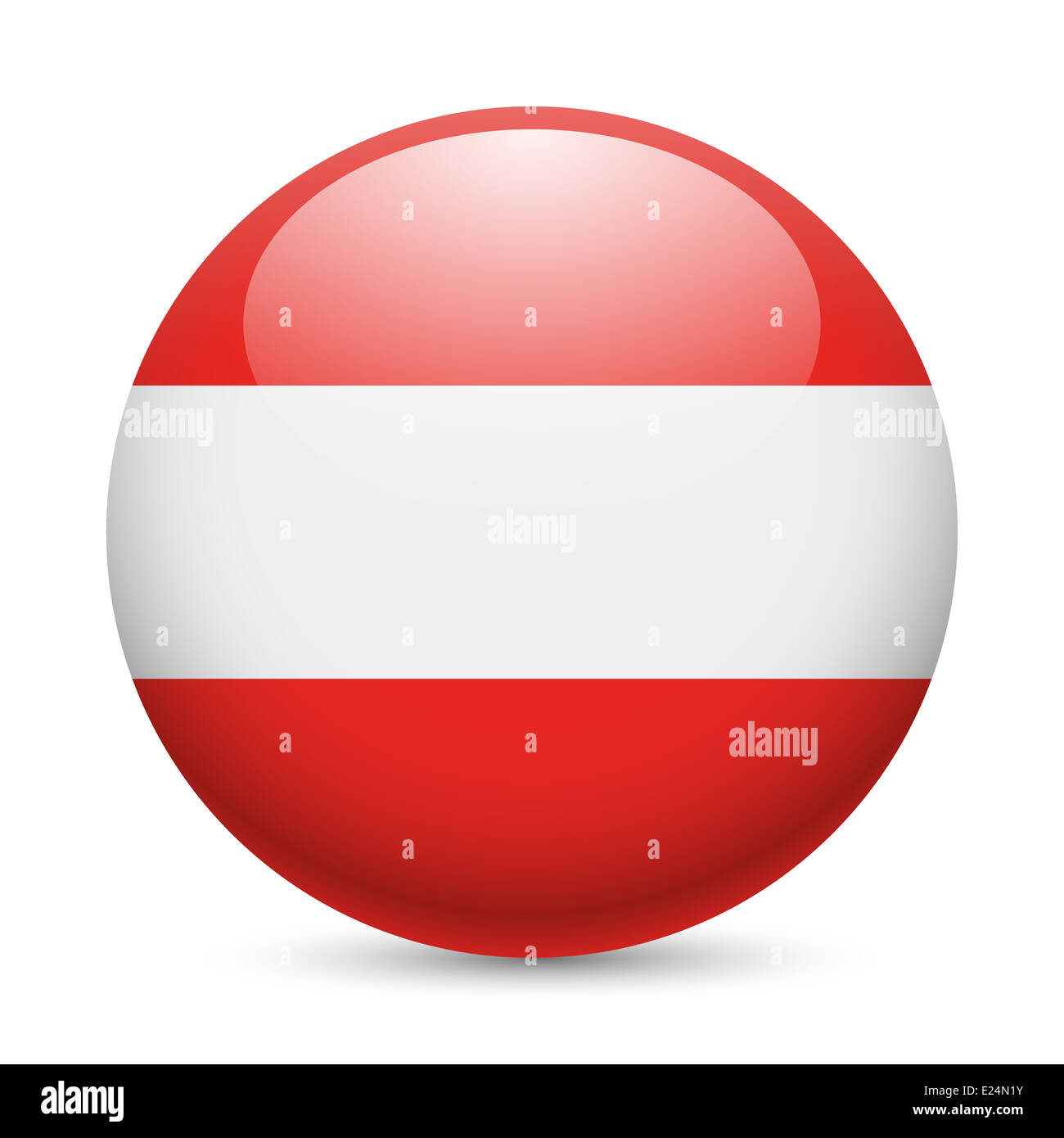 Flag of Austria as round glossy icon. Button with Austrian flag Stock ...