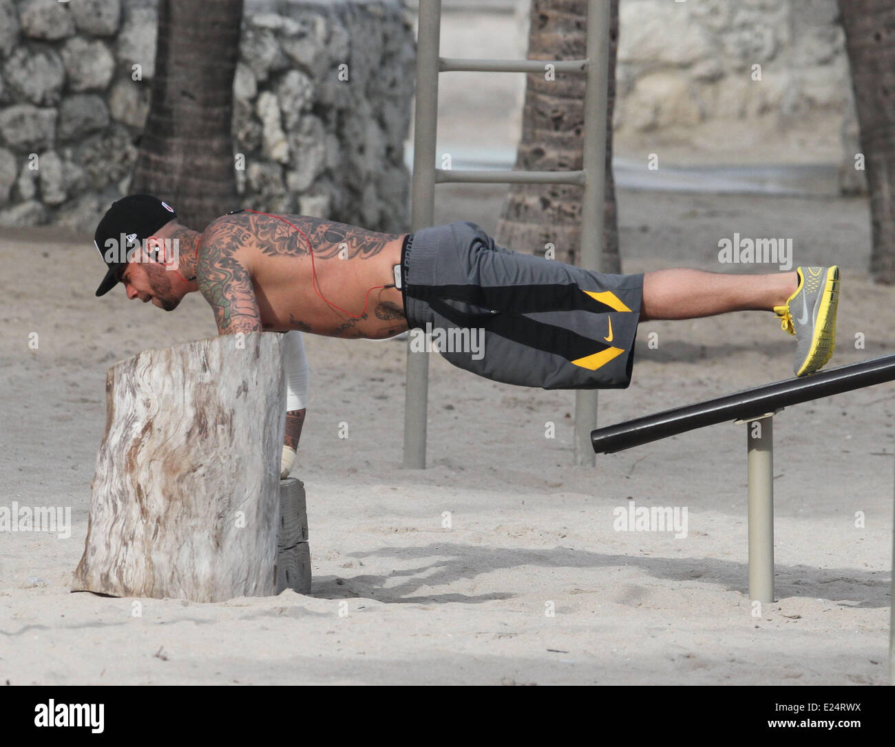 Russian rapper Timati exercises on Miami beach Featuring: Rapper Timati ...