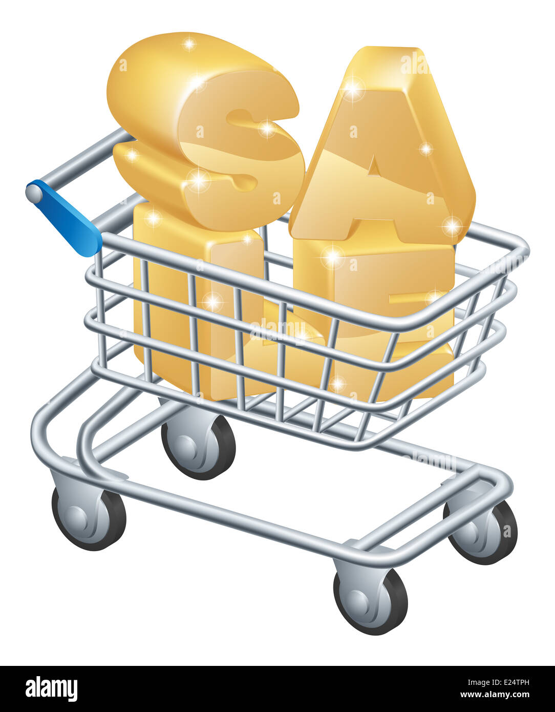 Sale shopping trolley, a supermarket trolley shopping cart containing ...