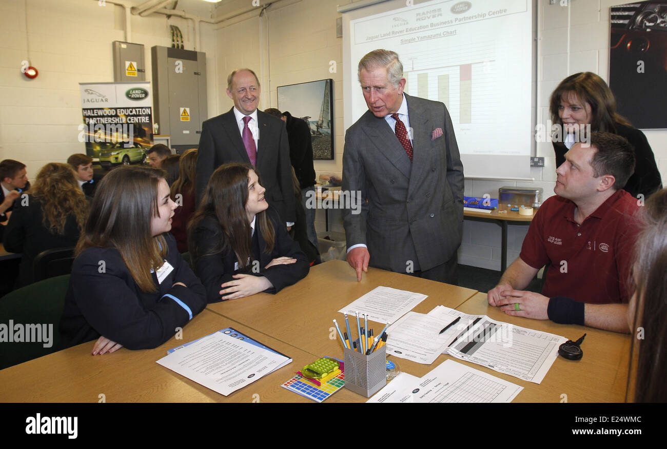 Prince Charles, Prince of Wales visits the Jaguar Land Rover Halewood ...