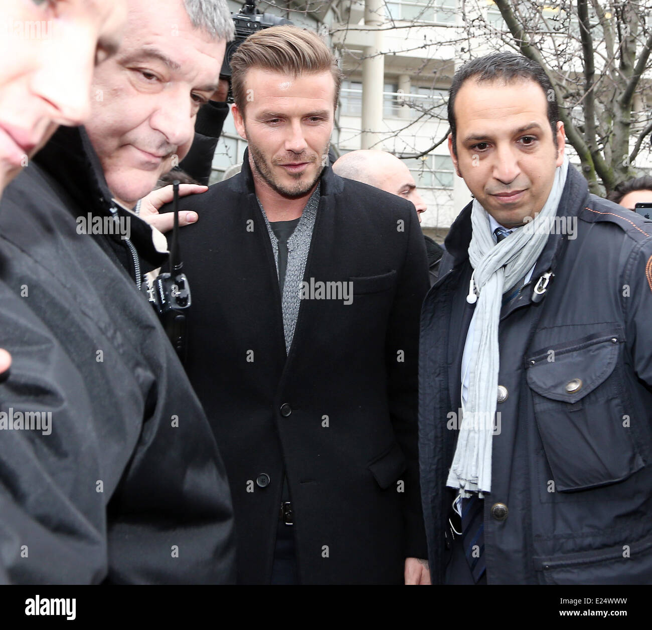 David Beckham arrives at a french Hospital to attend a medical ...