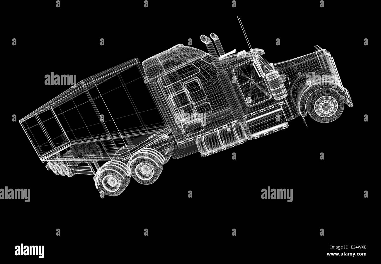 Cargo Delivery Vehicle, body structure, wire model Stock Photo - Alamy