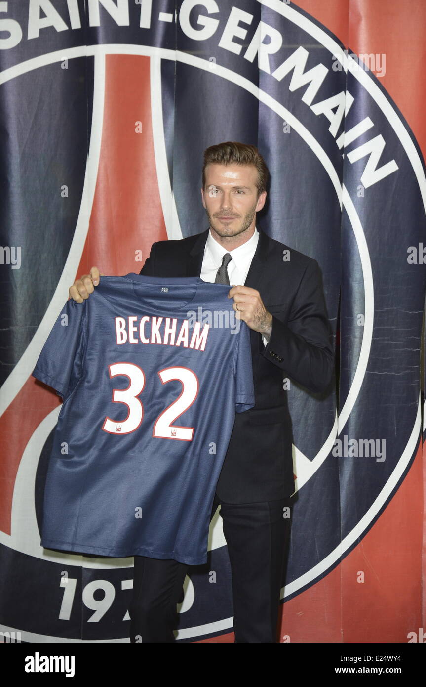 David Beckham attends a press conference after signing up for the ...