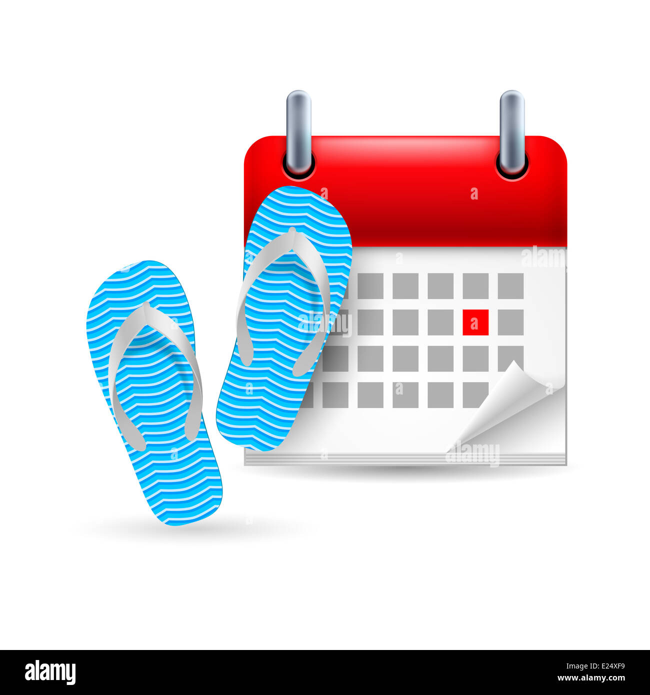 Page calendar with a marked red-letter day of the week. Near to flip ...