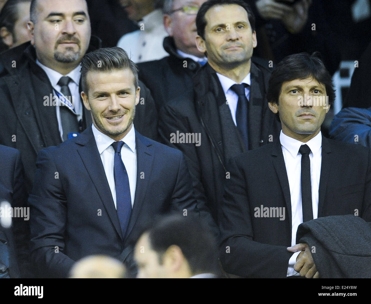 David Beckham seen arriving in Valencia with his new team Paris Saint ...