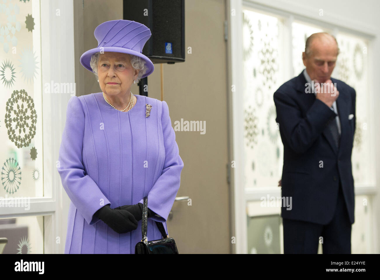 Queen Elizabeth II and Prince Philip, Duke of Edinburgh meet staff as ...