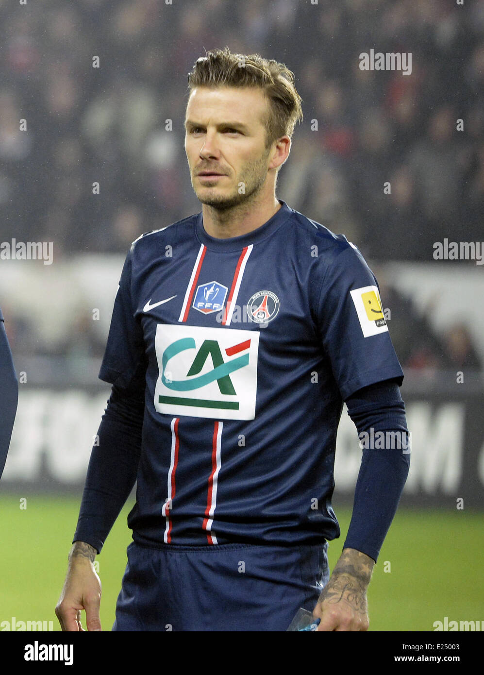 Paris Saint-Germain's midfielder David Beckham at the French Cup ...