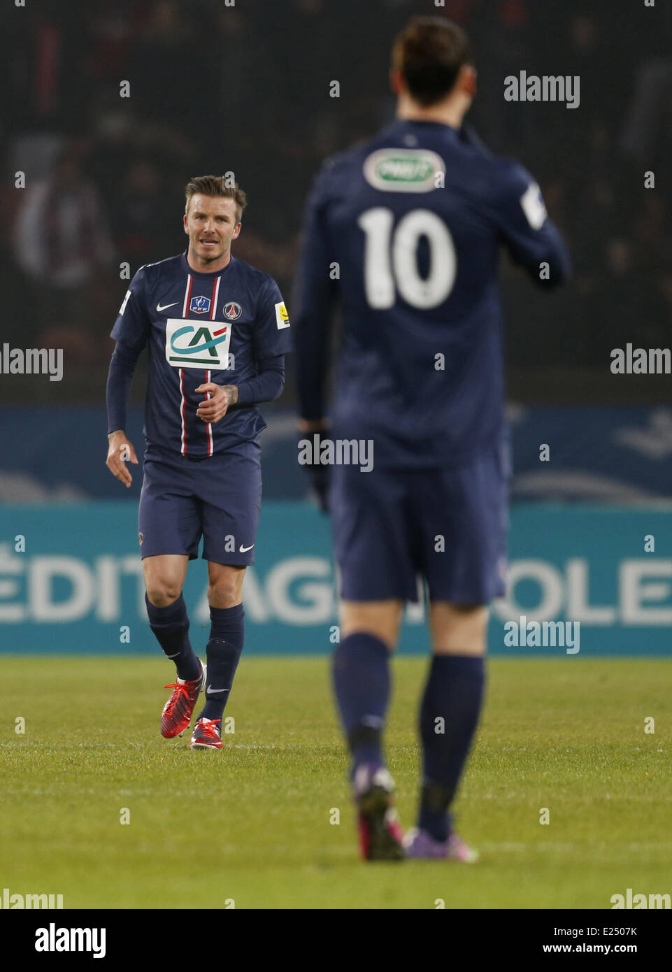 Paris Saint-Germain's English midfielder David Beckham during the ...