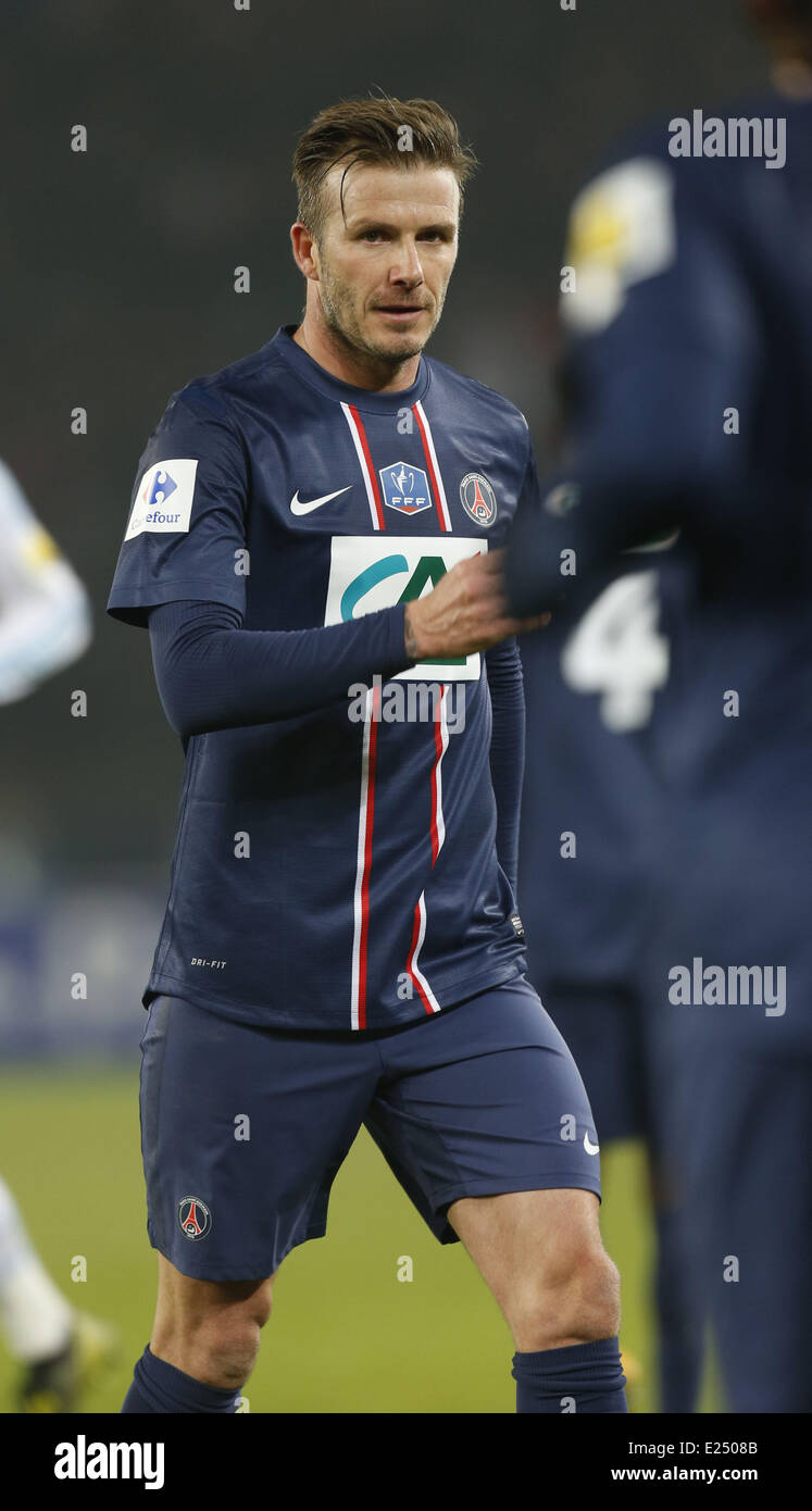 Paris Saint-Germain's English midfielder David Beckham during the ...