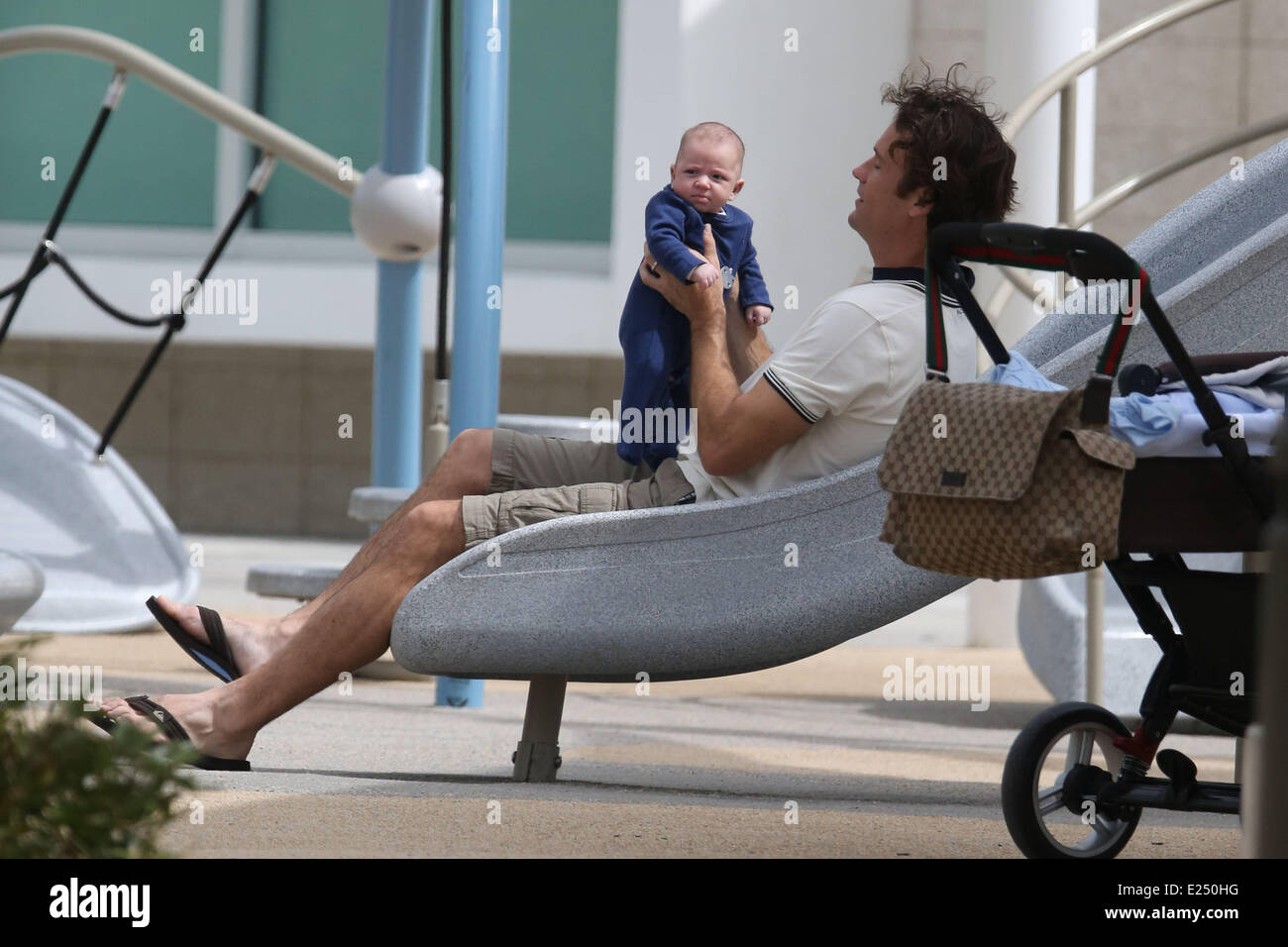 Former tennis star Carlos Moya spends the day with his family while on ...