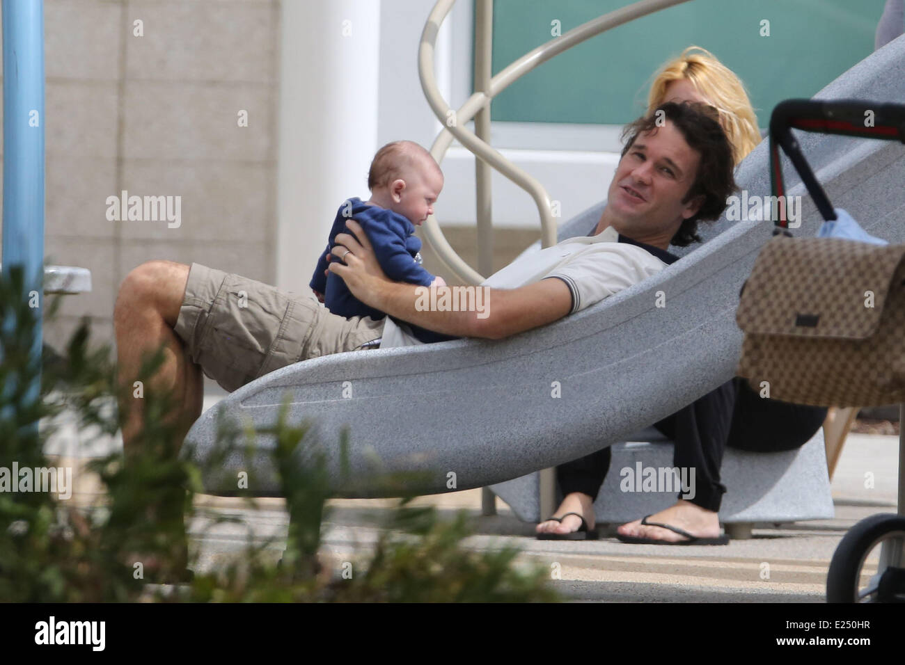 Former tennis star Carlos Moya spends the day with his family while on ...