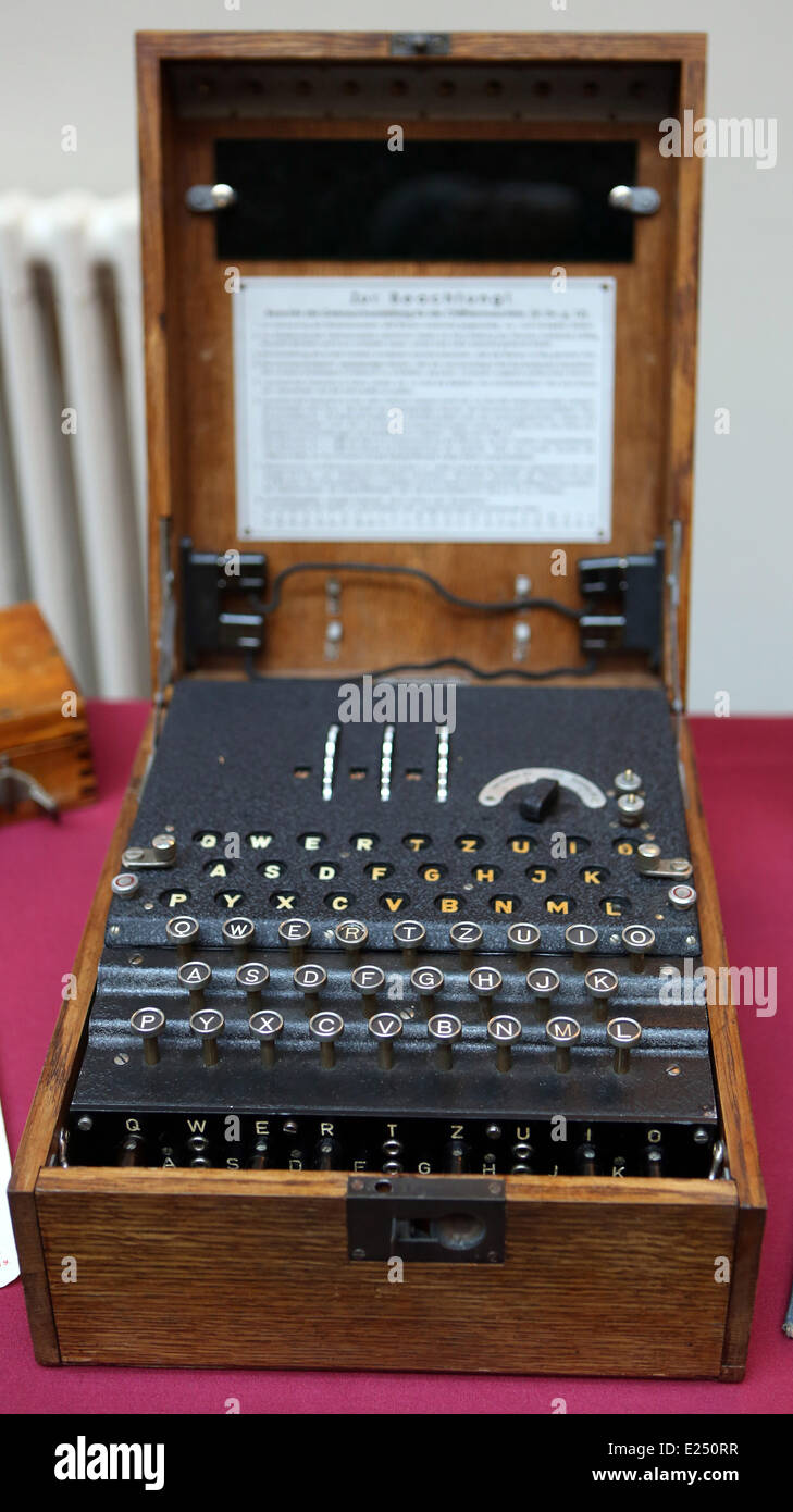 An Enigma Machine part of a display at The Mansion House, Bletchley ...