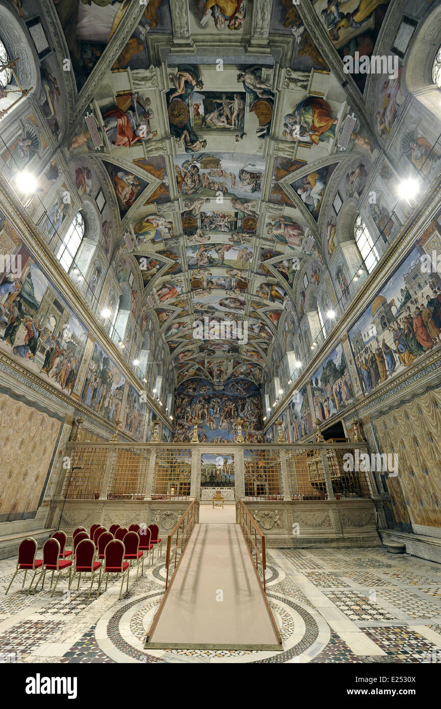 A view of the Sistine Chapel at the Vatican on March 12, 2013 just ...