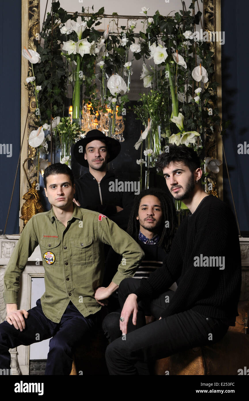 French Rock band BB Brunes attend a photo session at 'Le Cafe Joseph ...