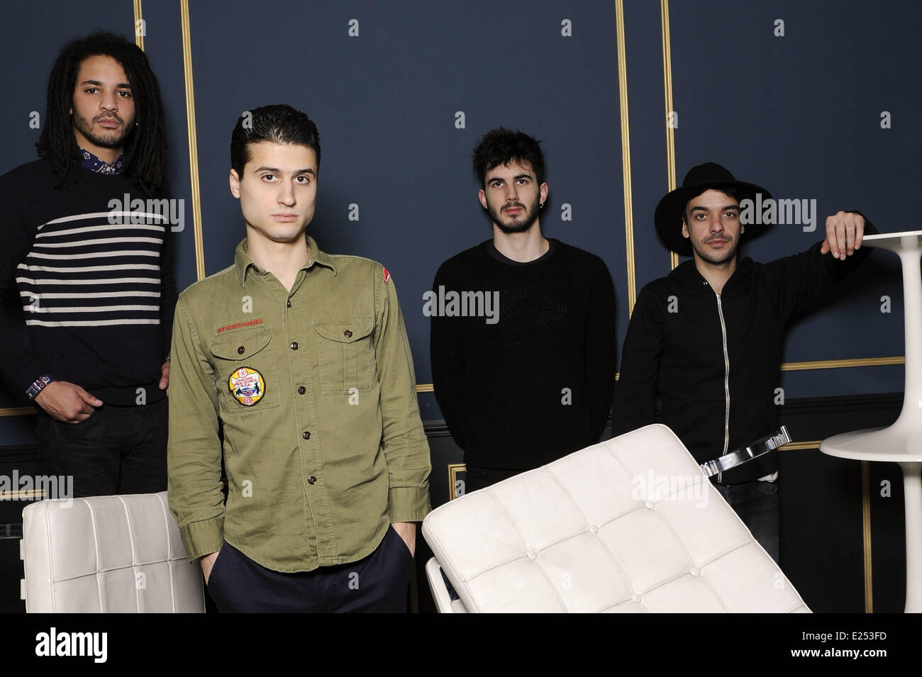 French Rock band BB Brunes attend a photo session at 'Le Cafe Joseph ...