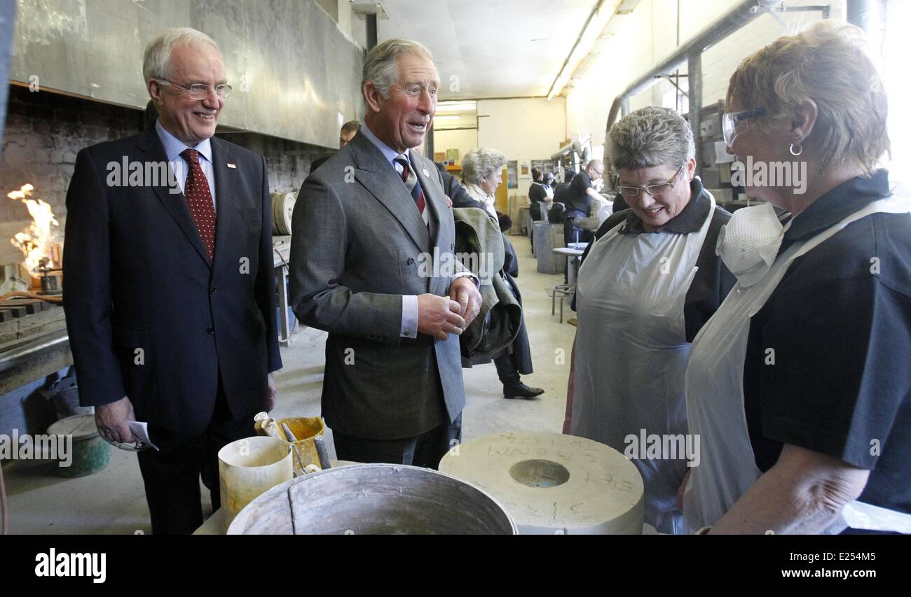 The Prince of Wales during a visit to Bonds Precision Castings, Alston ...
