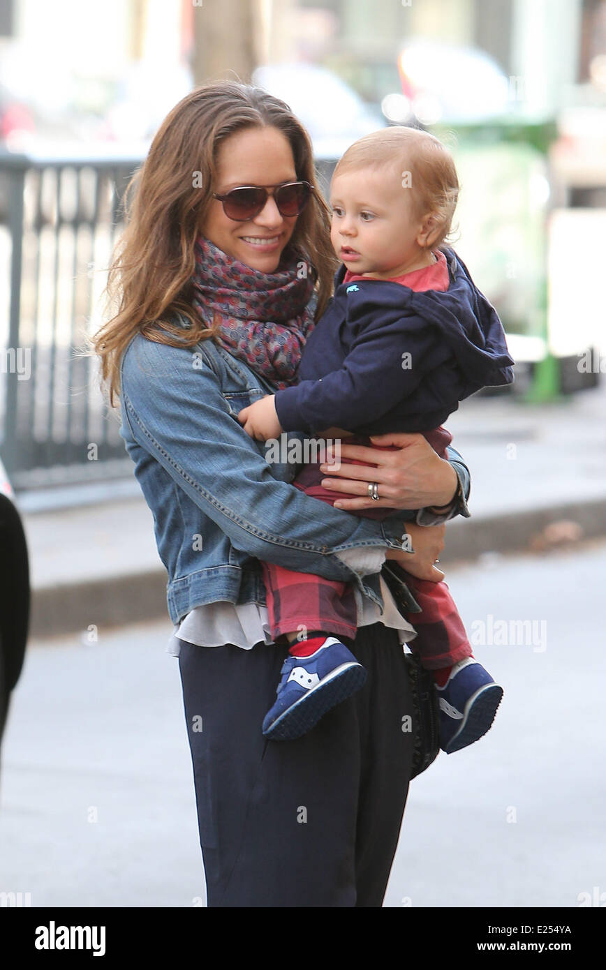 Robert Downey Jr. has lunch with his wife, Susan and son, Exton at Le ...