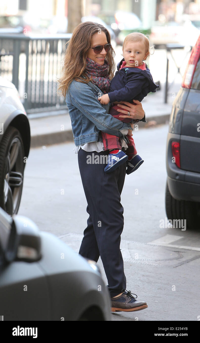 Robert Downey Jr. has lunch with his wife, Susan and son, Exton at Le ...