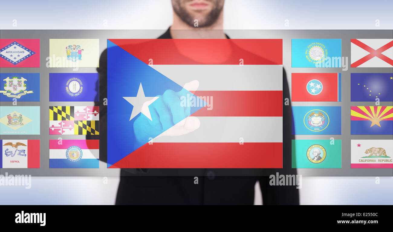 Puerto rico flag hand hi-res stock photography and images - Alamy