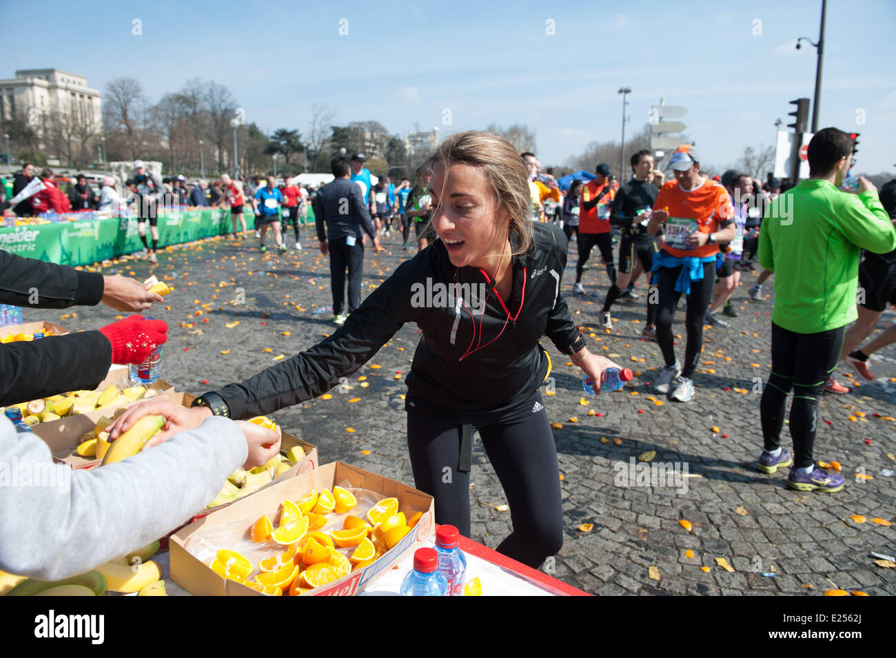 Runners participate in the 37th Paris Marathon, in Paris, Sunday, April ...
