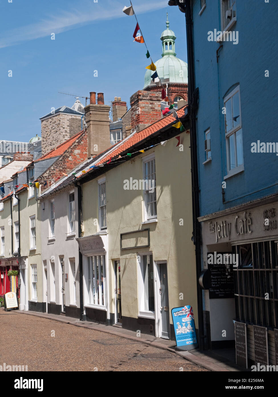Quaint Street Scene and Buildings in Cromer, North Norfolk, England ...