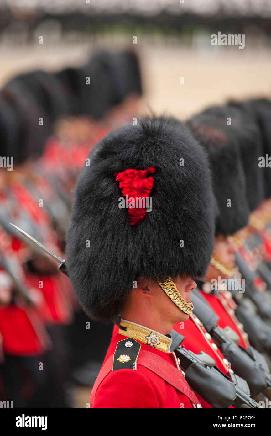 Coldstream Guards march past at The Queen’s Birthday Parade, Trooping ...