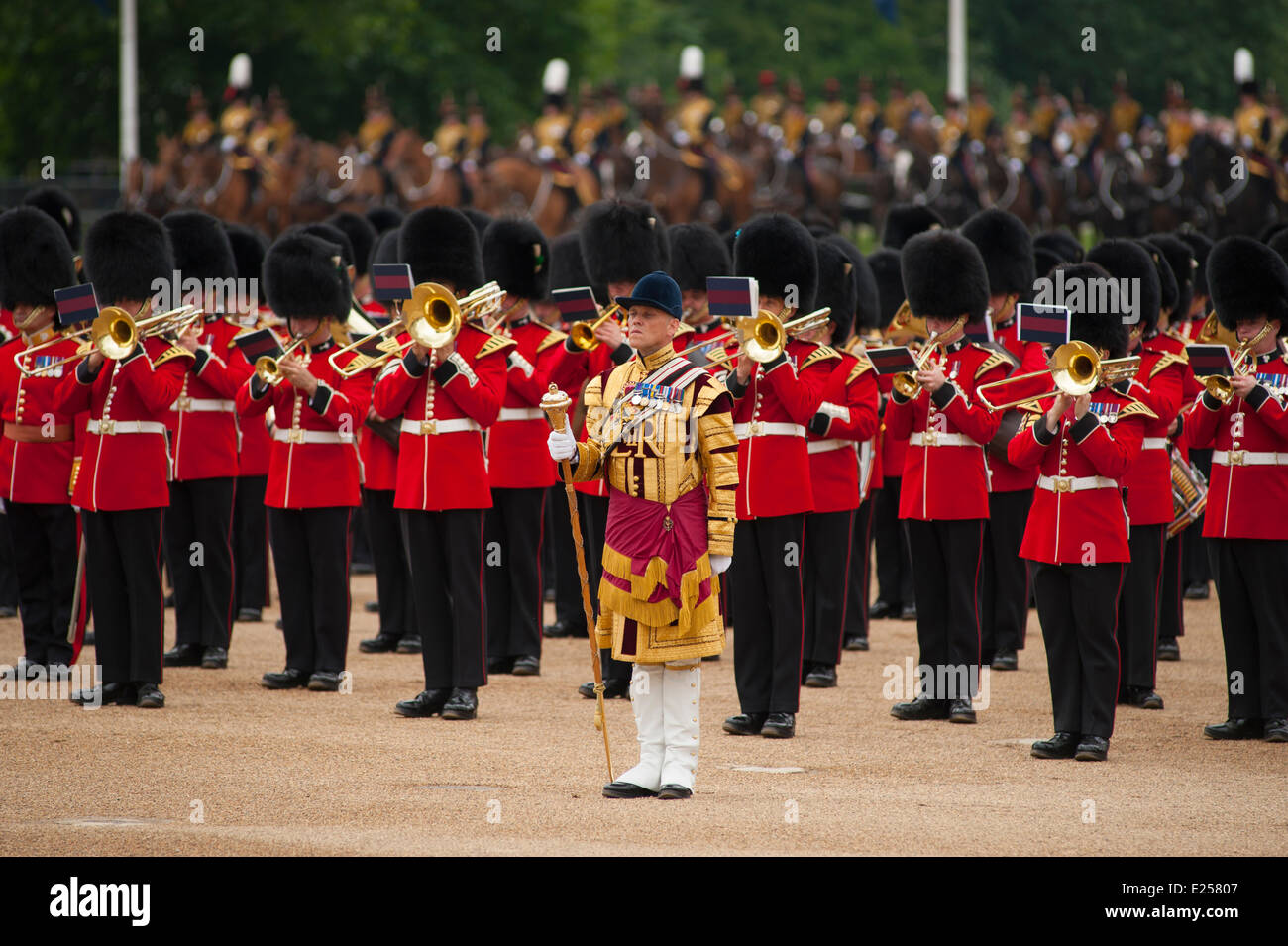 The Massed Bands of the Guards Division playing at The Queen’s Birthday ...